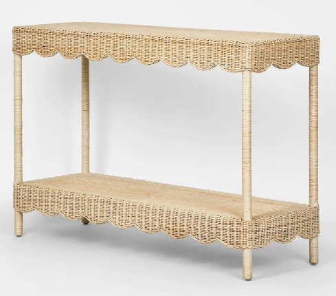 Scalloped Rattan Console Blonde | Marley and Hills Interiors