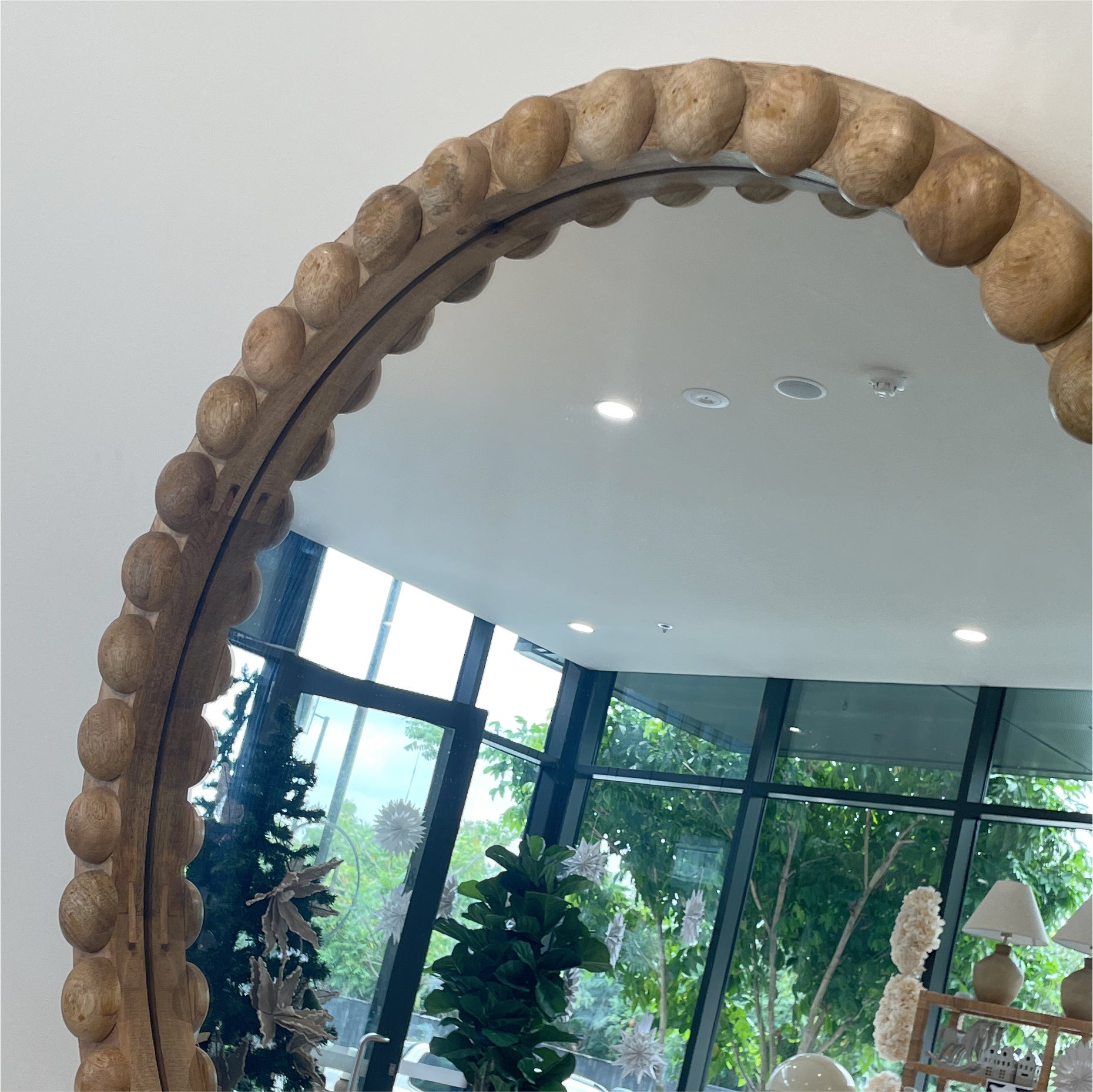 Baxter Round Mirror Wooden 75cm | Marley and Hills Interiors
